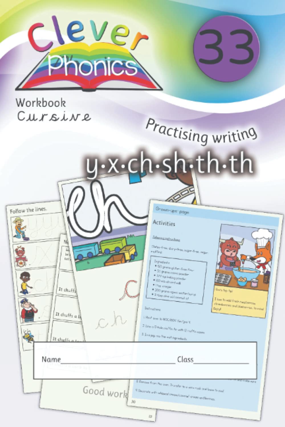 Clever Phonics Workbook Y X Ch Sh Th Th Cursive | Desertcart Angola