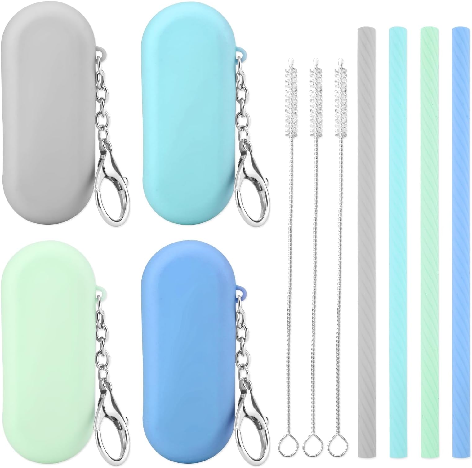 Amazon.com: Mumufy 10 Set Silicone Travel Straws with Case Reusable ...