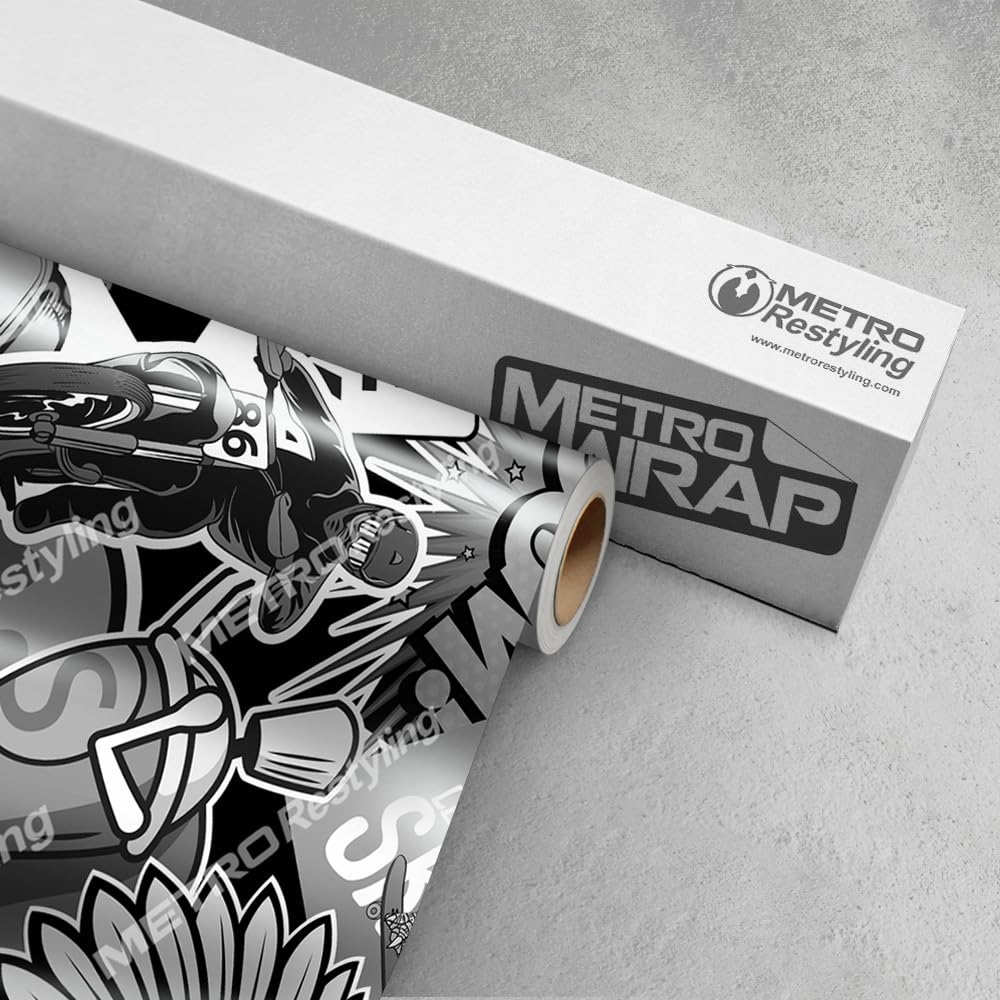 Amazon.com: Metro Wrap Series Sticker Bomb Vinyl Wrap | Jumbo Grayscale ...