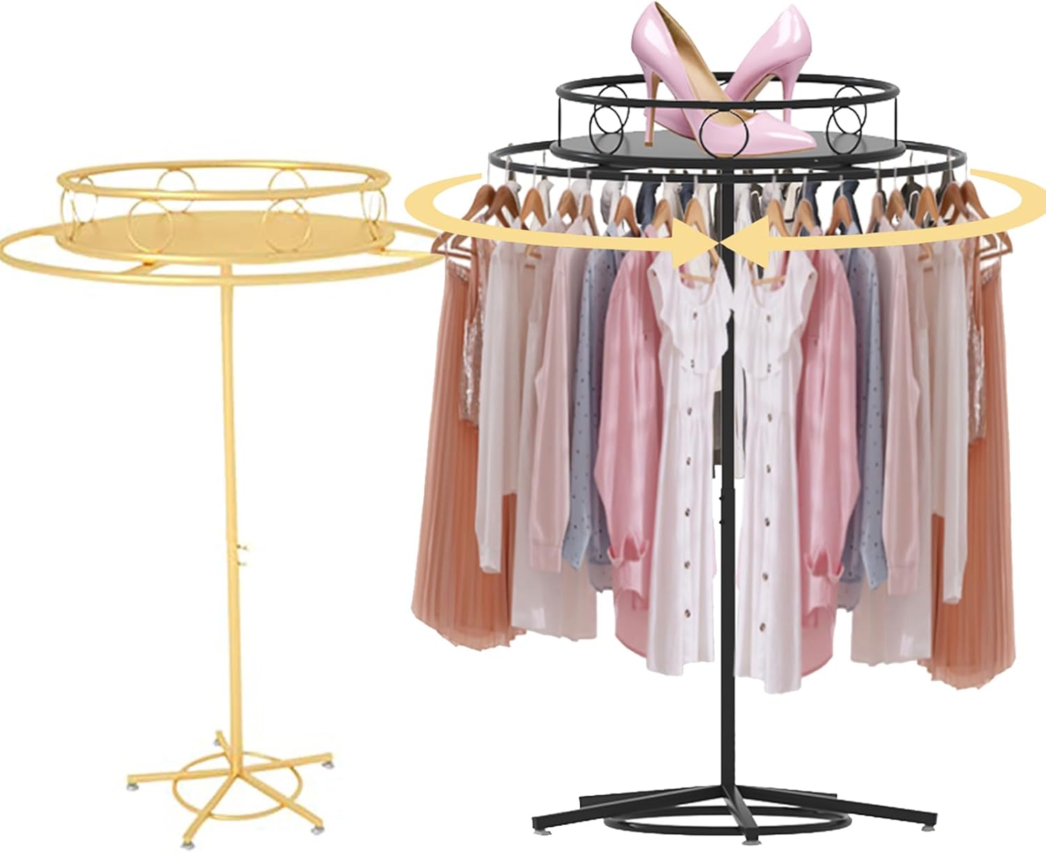 Amazon.com: ZOUXIKOU Rotatable Round Garment Rack, Adjustable Clothing ...