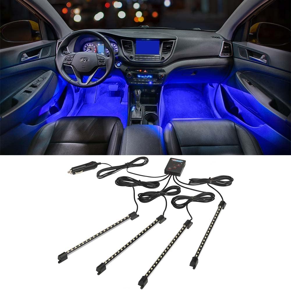 Amazon.com: LEDGlow 4pc Blue LED Interior Footwell Underdash Neon ...