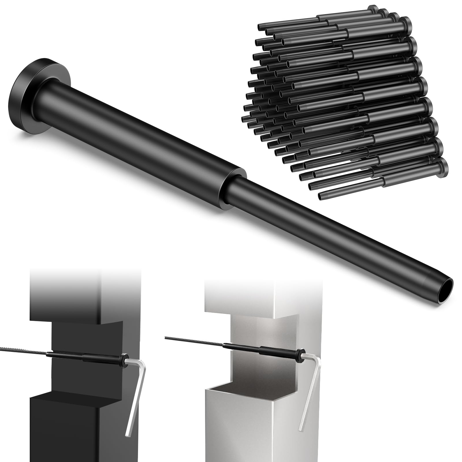 Snapklik.com : BLIKA 60 Pack 1/8" Black Invisible Cable Railing Kits ...