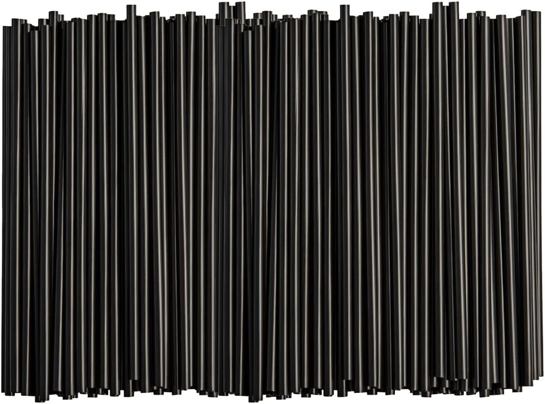 Amazon.com: 500Pcs Black Disposable Straws,8.27’’ Straight Flat Straw,0 ...