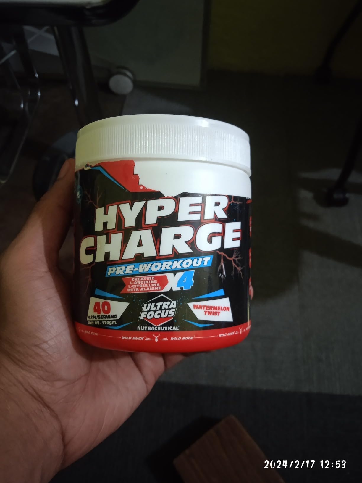 WILD BUCK Hyper Charge Pre-X4 Hardcore Pre-Workout Supplement Powder ...
