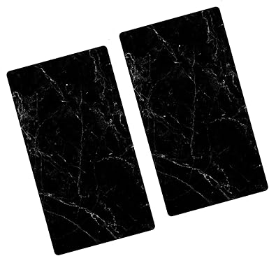 Deenz 30X52Cm Set Of 2 Black Marbel Effcts Universal Hob Cover Plate ...