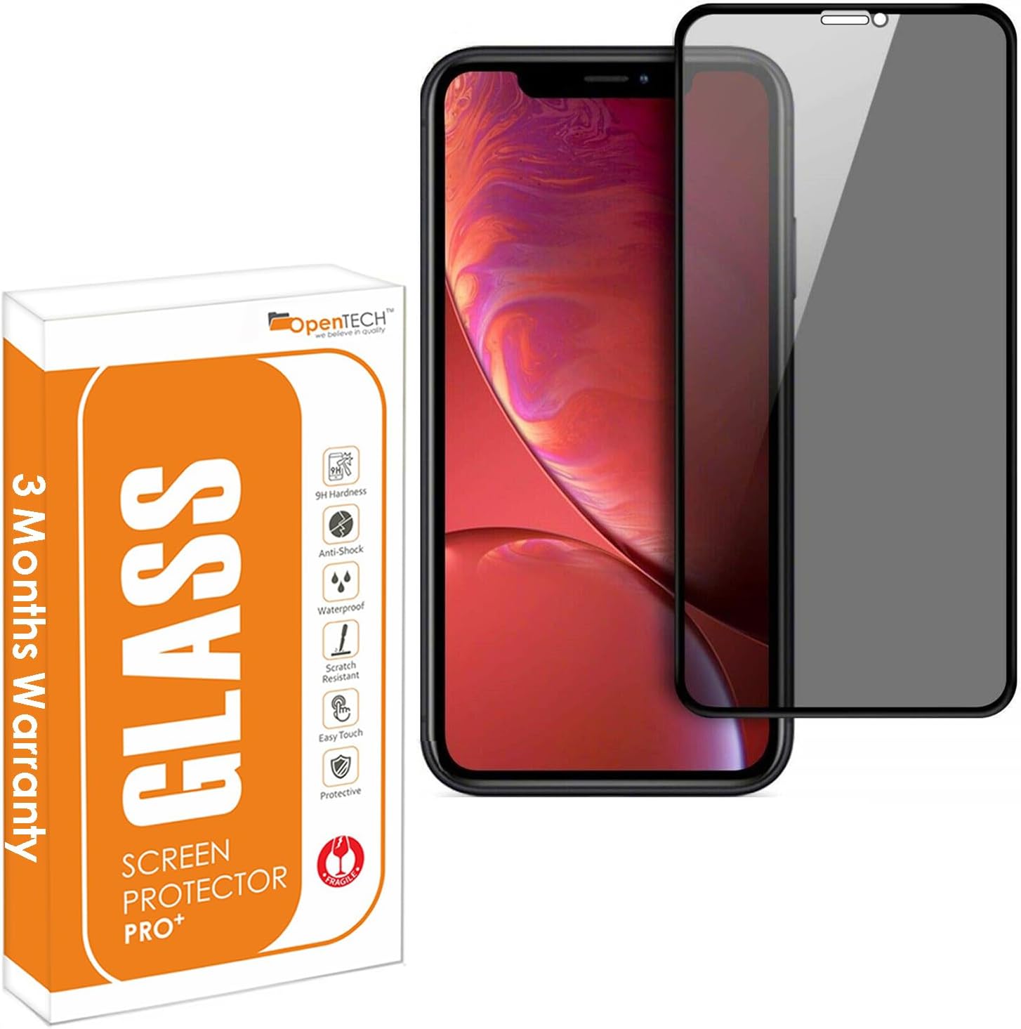 OpenTech Privacy Tempered Glass Screen Protector Compatible For Iphone ...