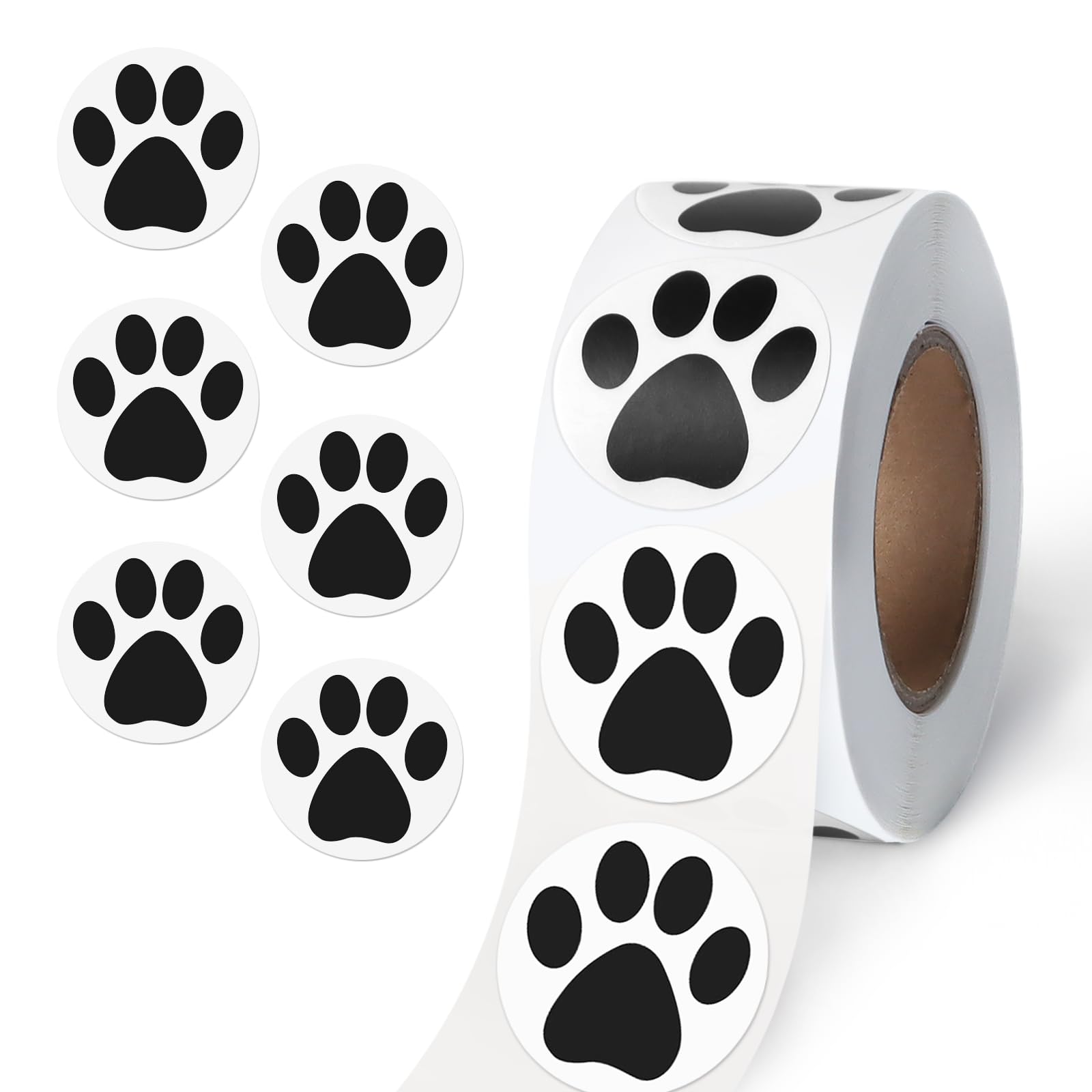 Amazon.com: 500 Pcs Paw Print Sticker, 1" Dog Cat Paw Sticker Small ...