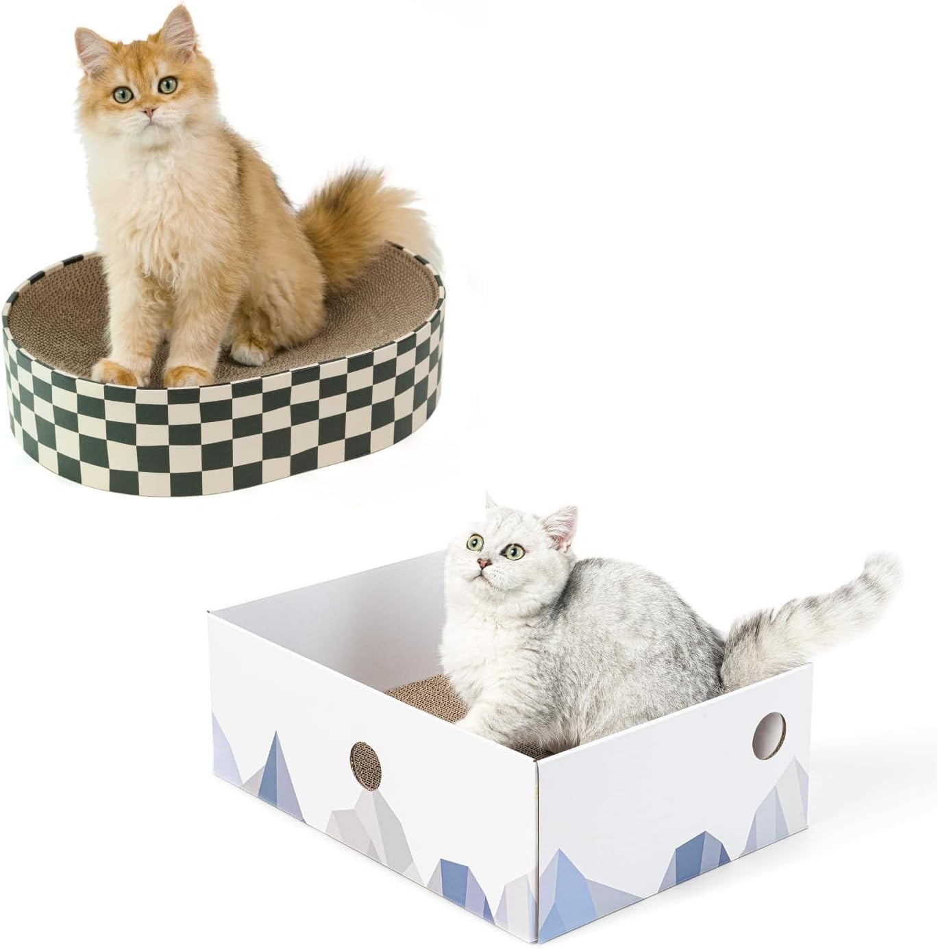 Amazon.com : Conlun Cat Scratcher Cardboard 2 in 1 Oval Cat Scratch Pad ...