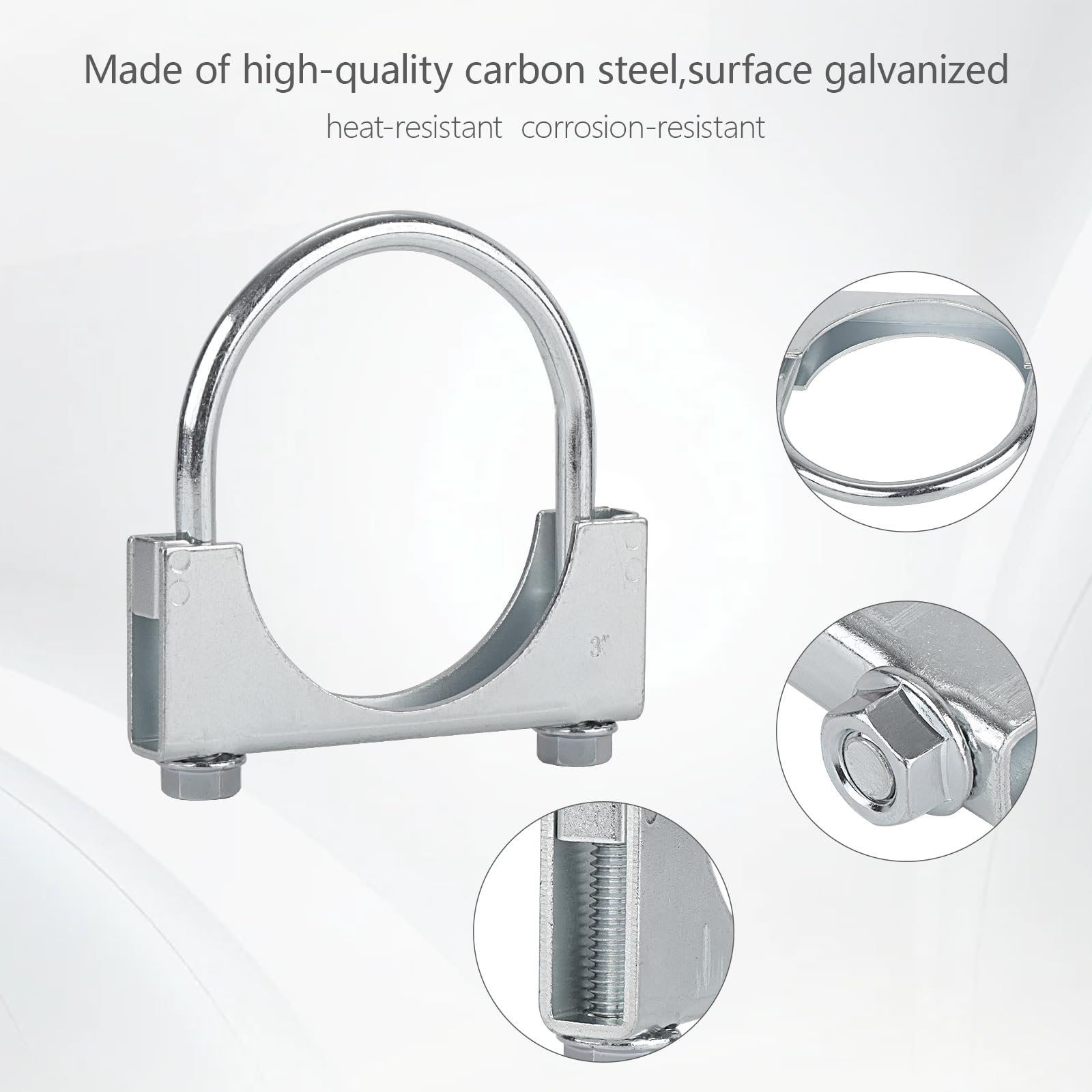 Snapklik.com : 2.5 Heavy Duty U Bolt Clamps Saddle Type Anti-Corrosion ...