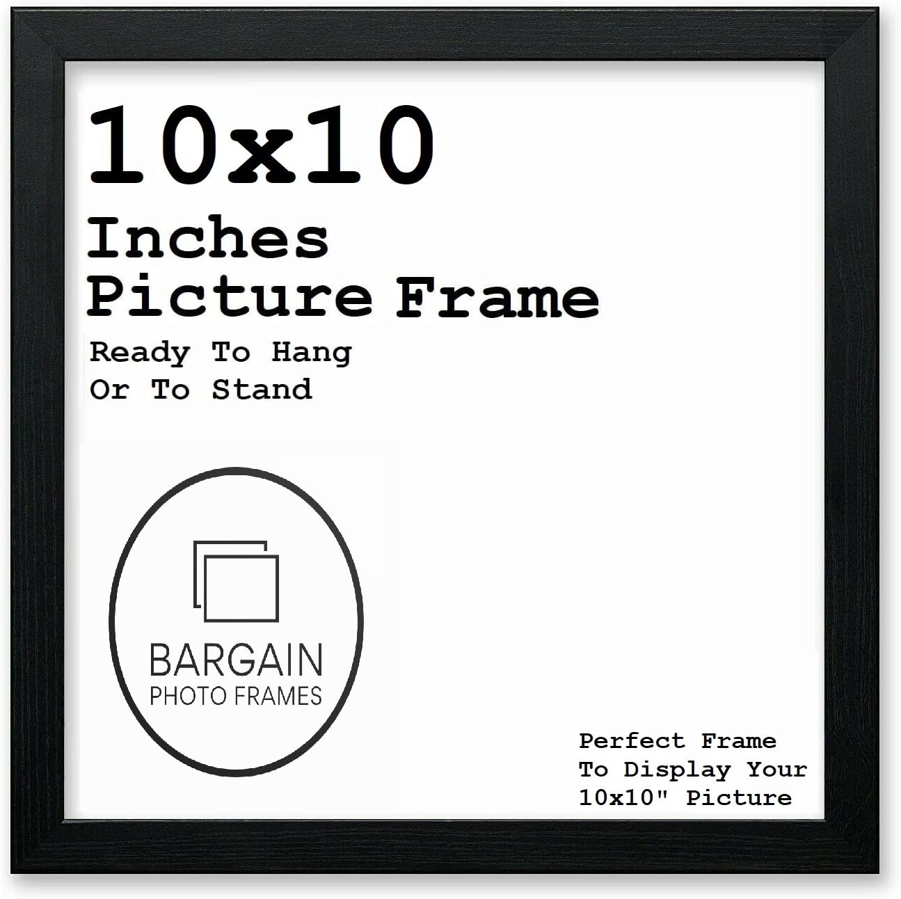 10x10 Inches Black Square Photo & Picture Frame Home Decor Poster Frame ...