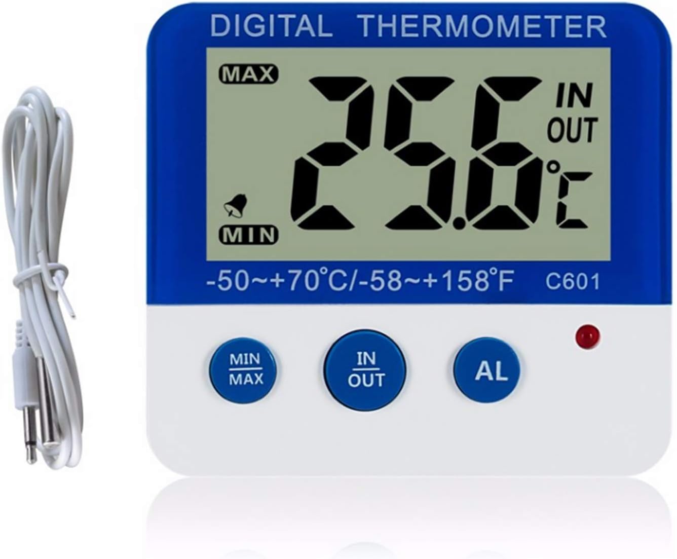 TERMOMETRO DIGITAL COM TEMPERATURA MAXIMA E MINIMA COM SENSOR EXTERNO E ...