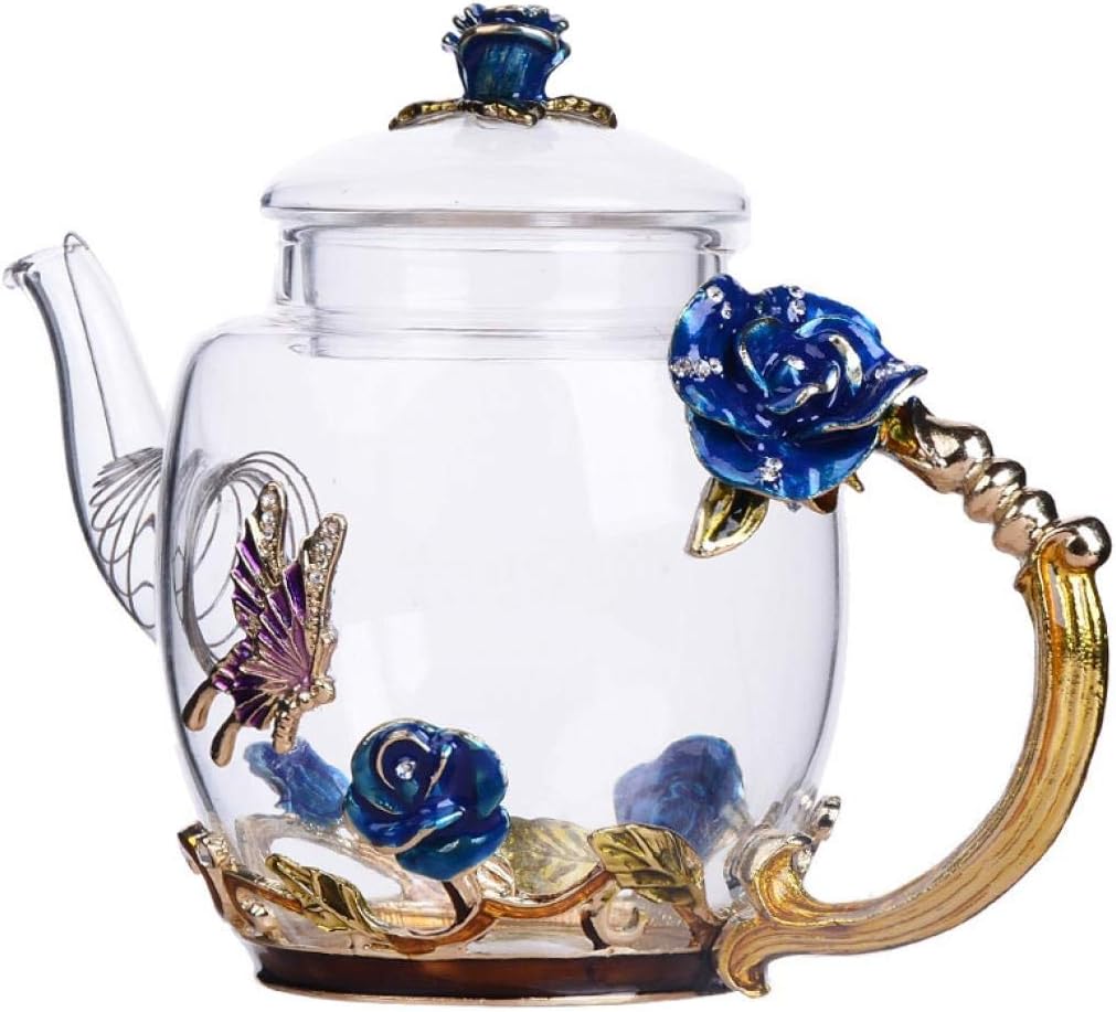 Amazon.com | BTaT- Floral Glass Tea Set, 2 Fancy Cups and Fancy Dessert ...