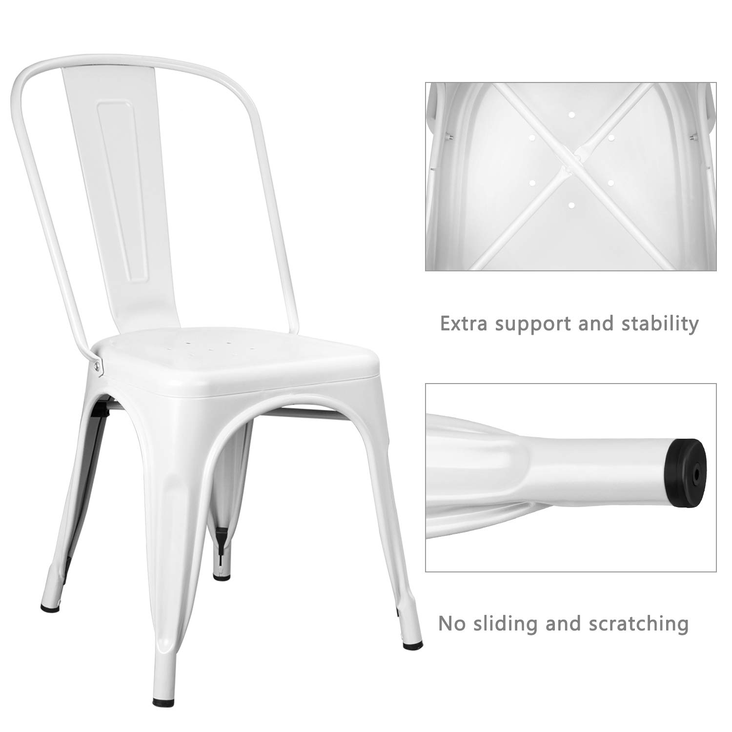 Snapklik.com : JUMMICO Metal Dining Chair Stackable Indoor Outdoor ...