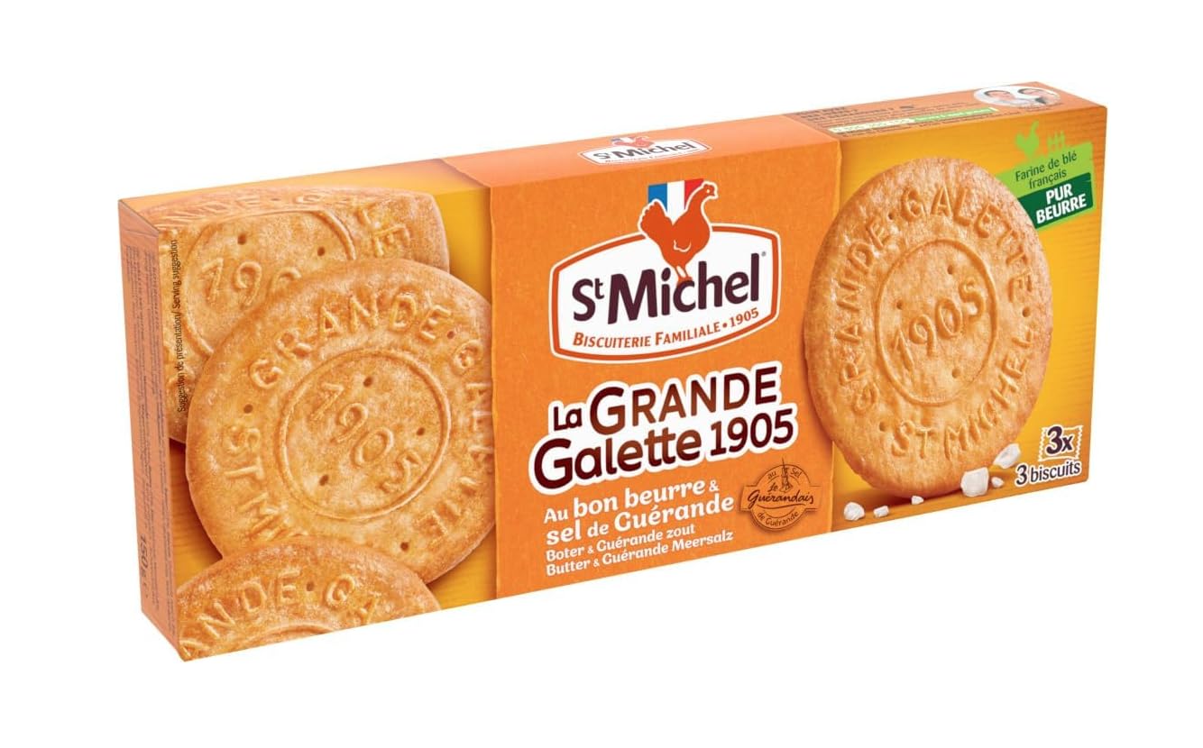 St Michel La Grande Galette Salted Butter Cookies 150g - Pack of 5 ...