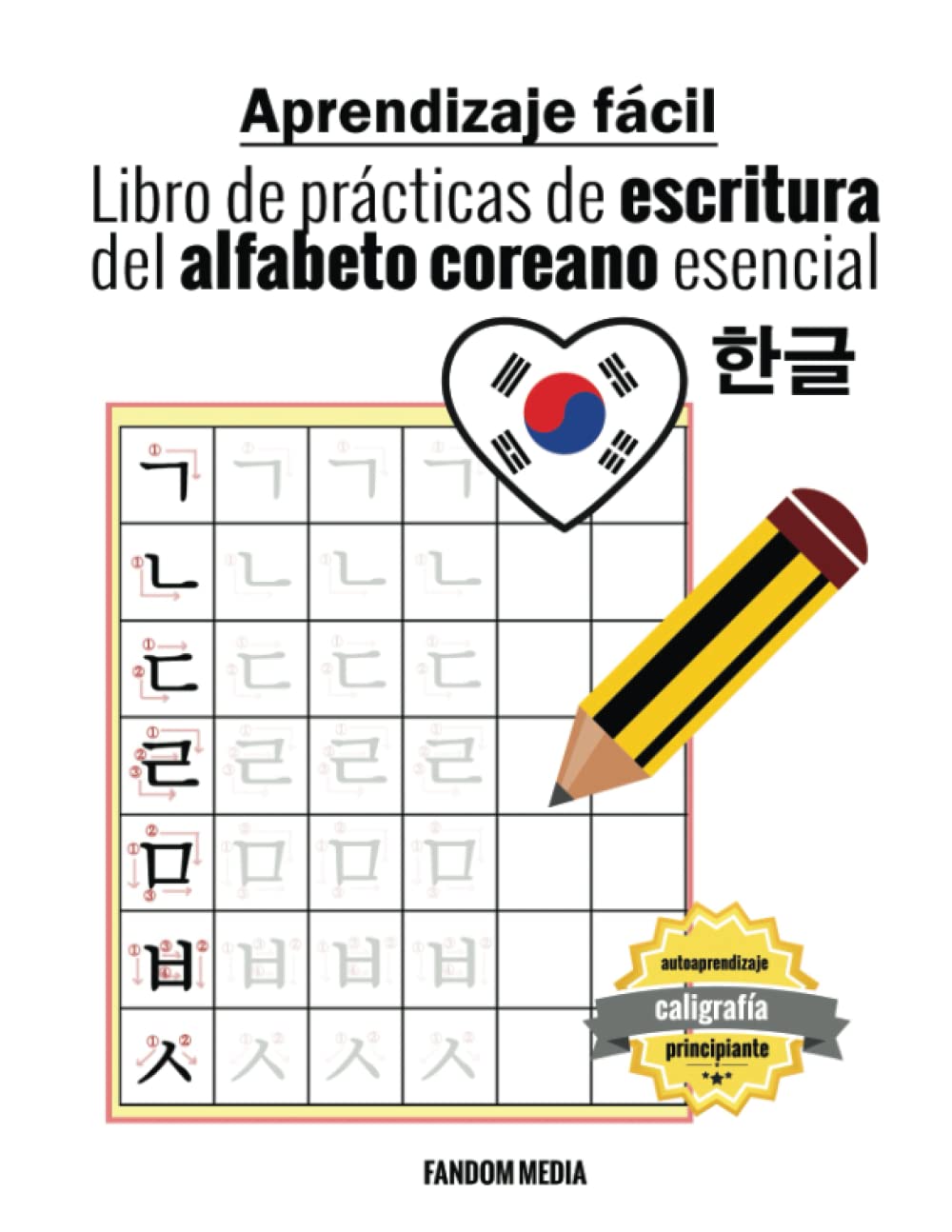 Aprendizaje fácil Libro de prácticas de escritura del alfabeto coreano ...