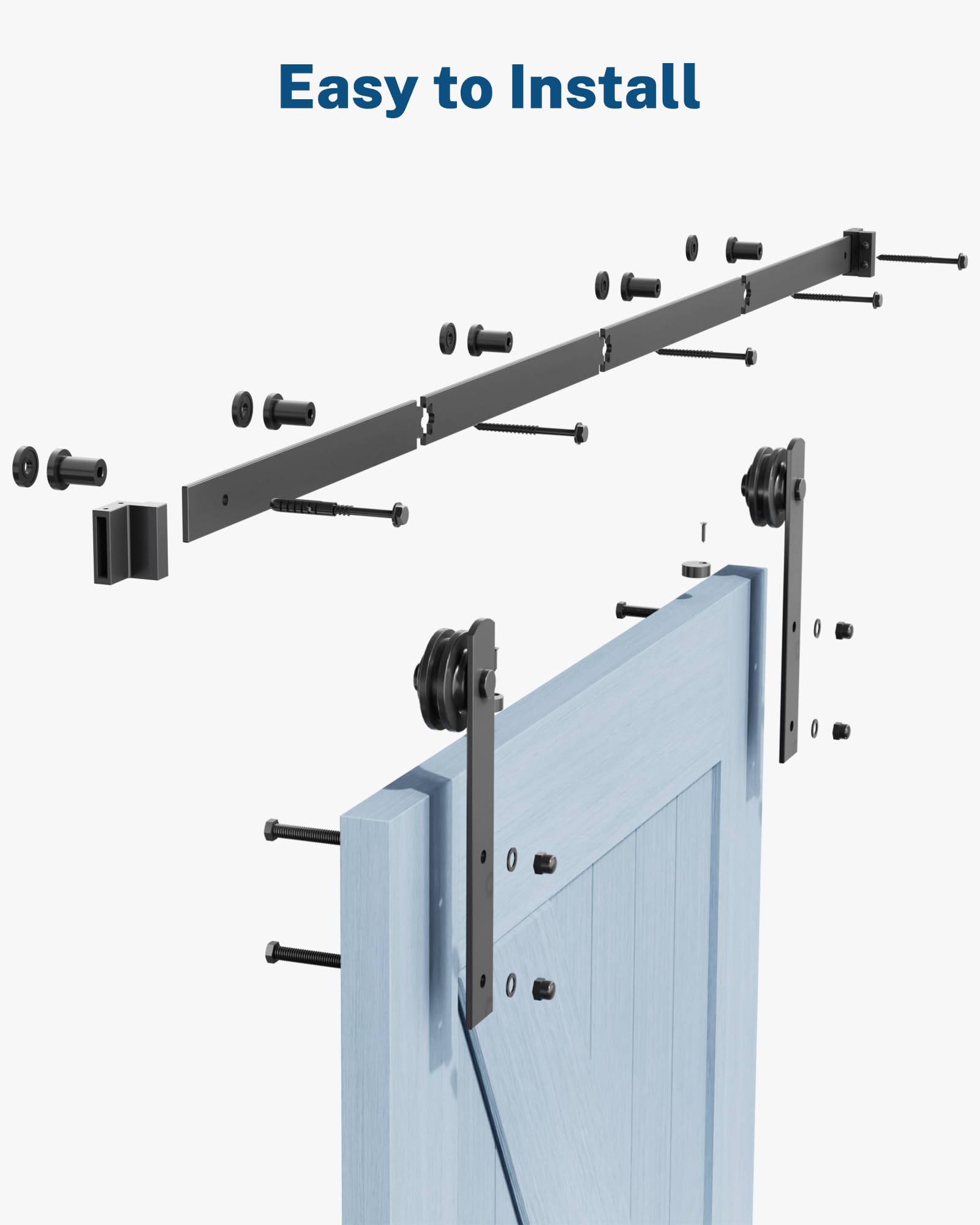 Snapklik.com : Titeck Barn Door Hardware Kit- 5FT Sliding Door Hardware