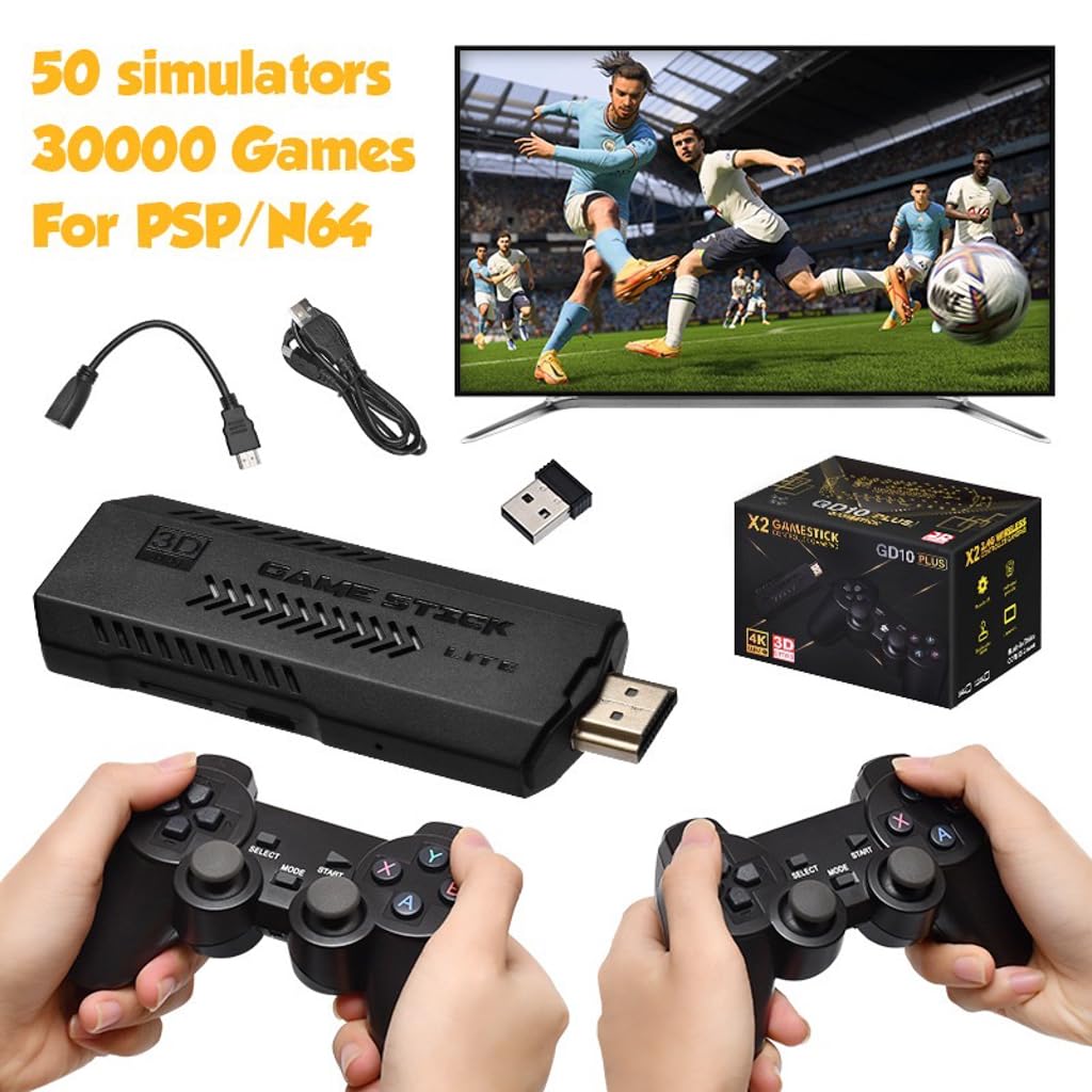 4k Game Stick Game List 30000+ Retro Gaming Console, Wireless Retro ...