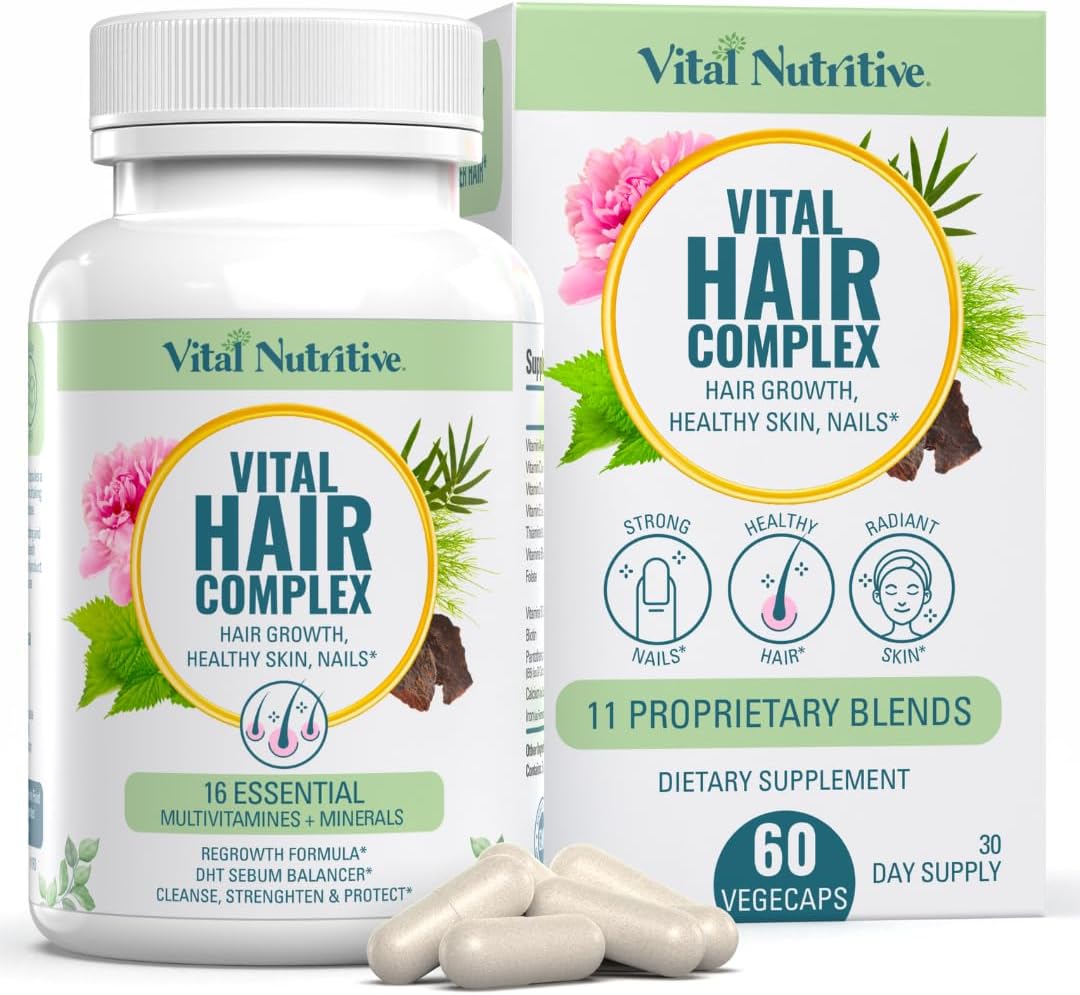 Amazon.com: VITAL NUTRITIVE Vital Hair Complex - Hair Growth Vitamins ...