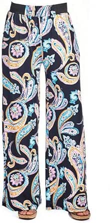 Magic Pantz Paisley Palazzo Pants - Cut to Length, No Fray at Amazon ...