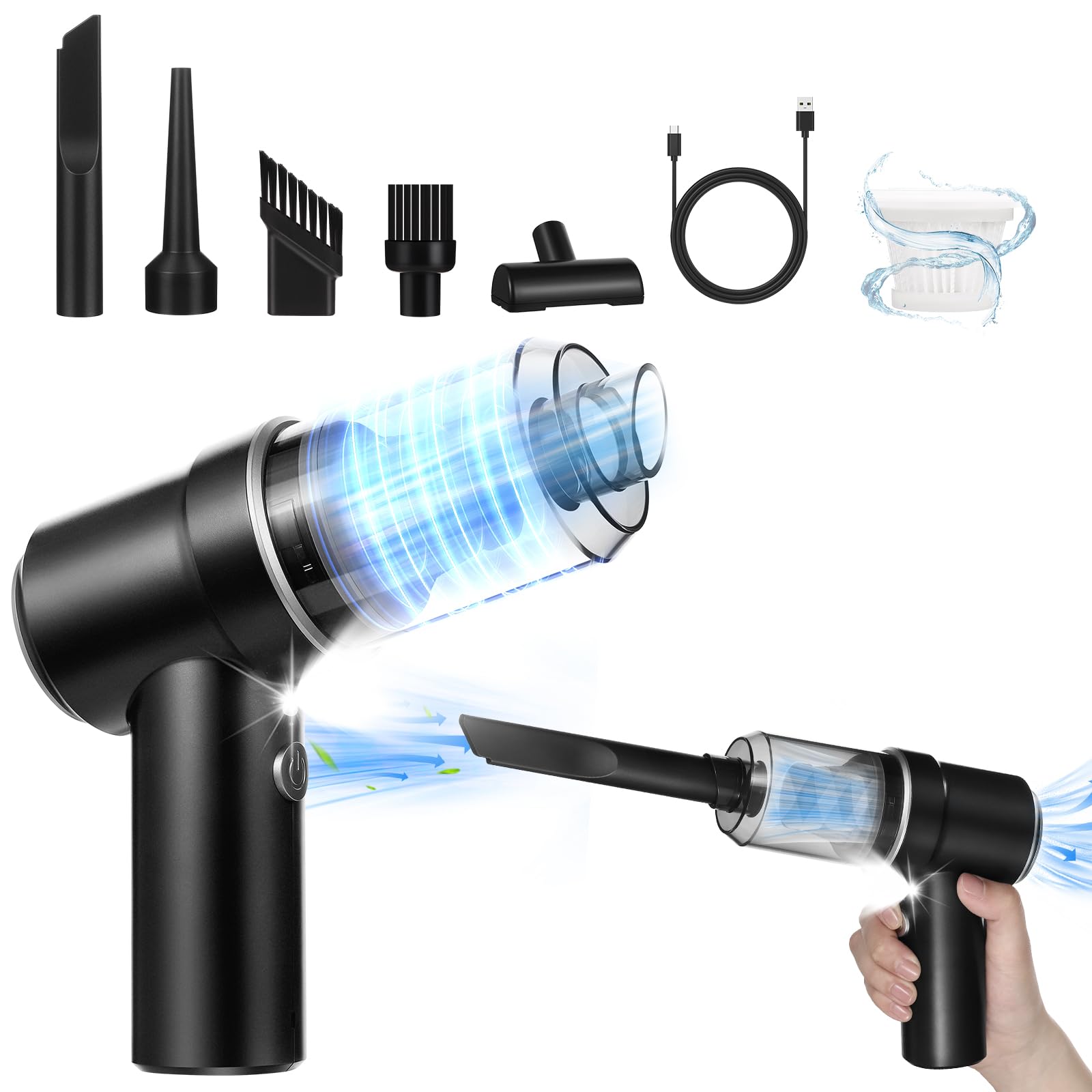 Amazon.com - Car Vacuum Portable Cordless 8000Pa Mini Hand held Vacuum ...