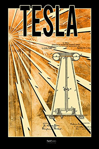 Amazon.com: Digital Fusion Prints Nikola Tesla (Lightening, Tesla Tower ...