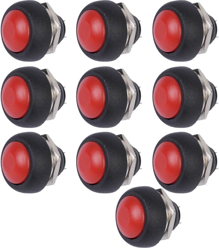 Amazon.com: ESUPPORT 12mm Red Waterproof Momentary Round Toggle Switch ...