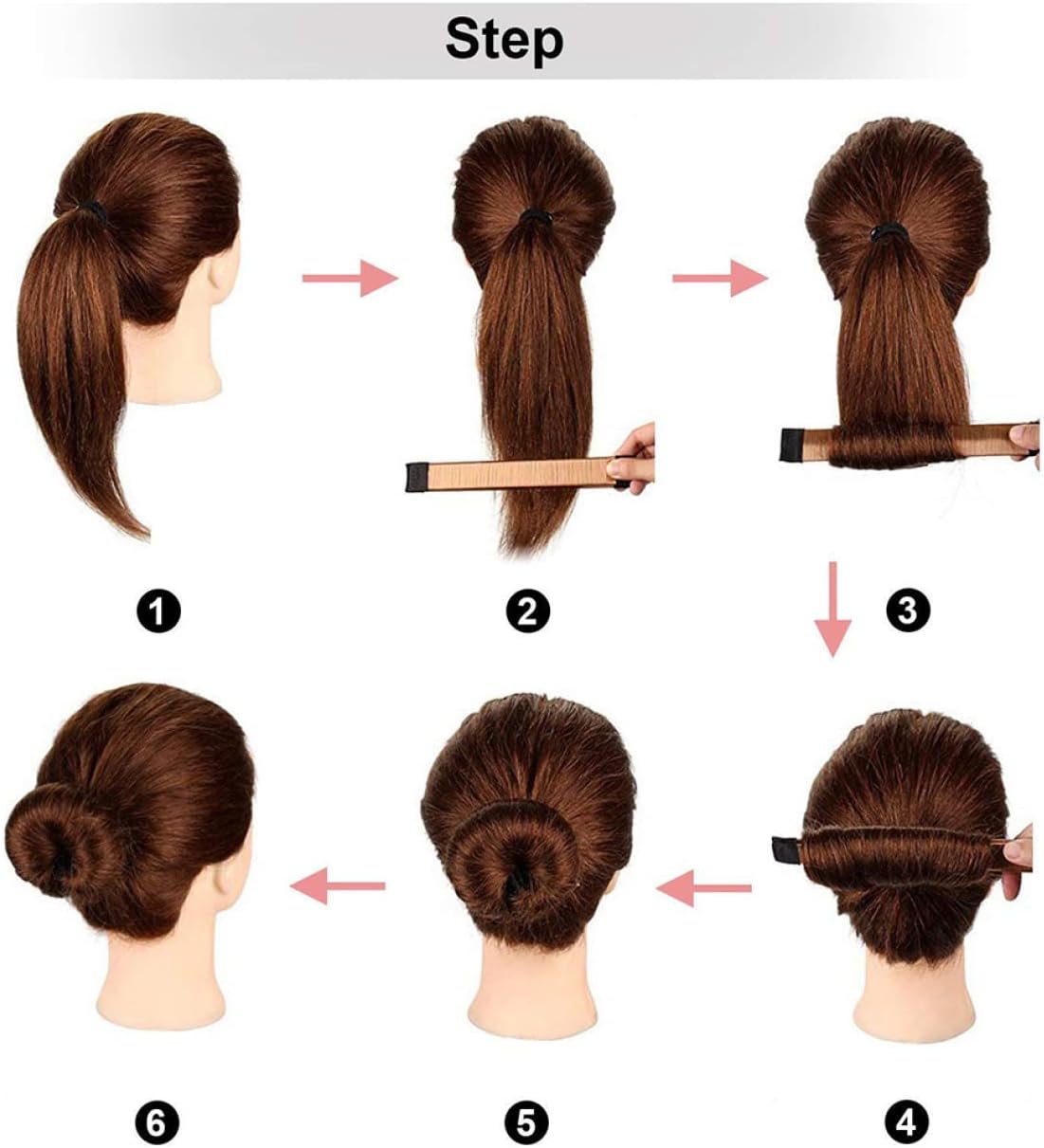 Molde de cabello con torsión francesa dona plegable disco a presión ...