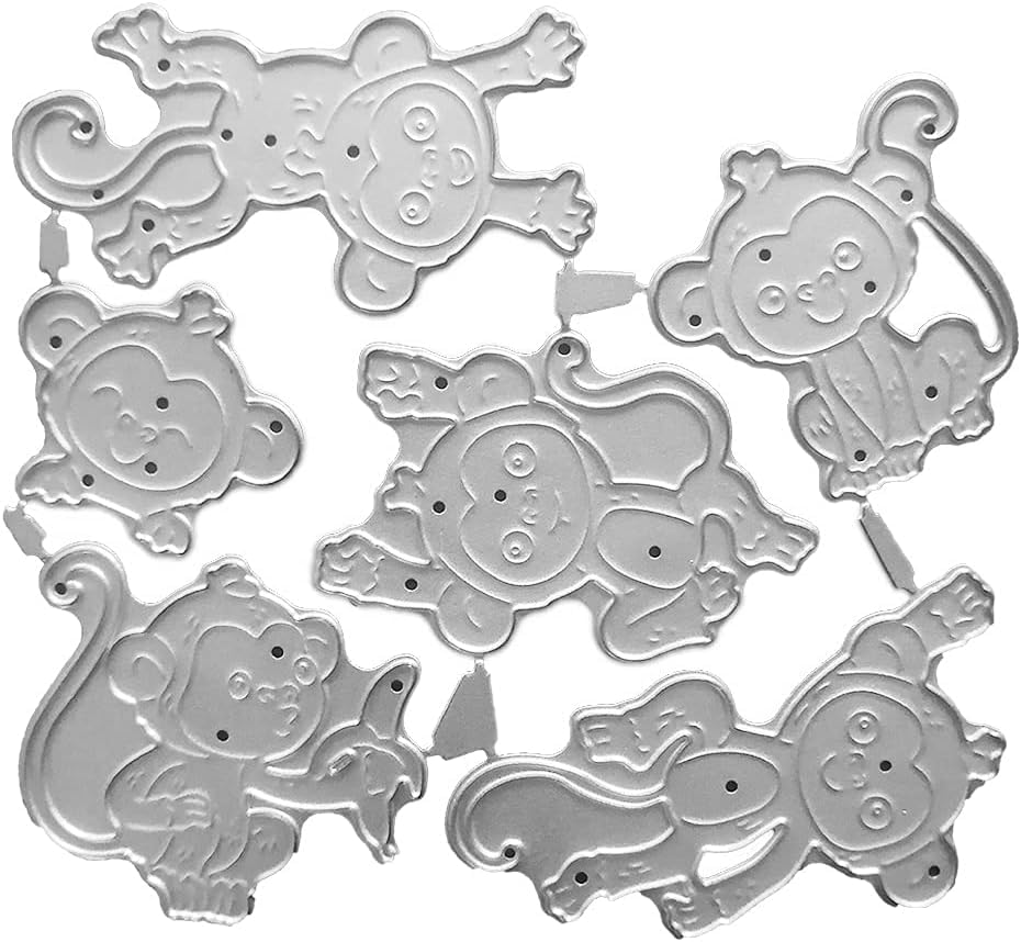 Amazon.com : Little Monkey Die Cut for Card Making, Monkey Metal ...