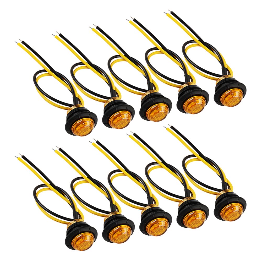 Snapklik.com : 10 PCS 3/4 LED Trailer Marker Clearance Lights, 24V ...