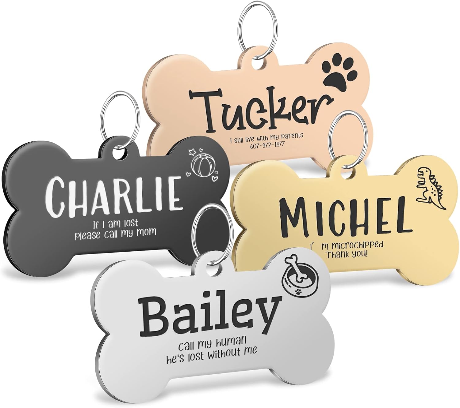Amazon.com: Navcooter Engraved Pet ID Tags for Dogs, Customized Cat ...