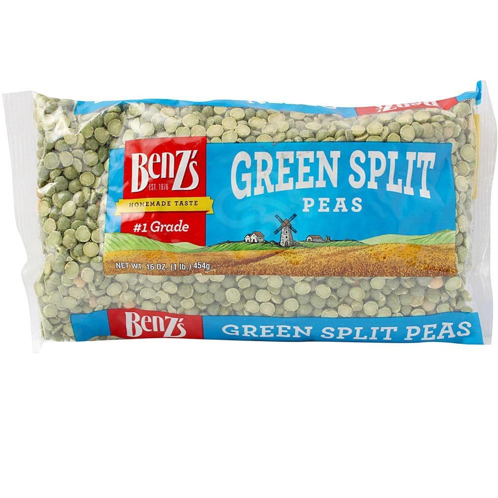 Amazon.com : Benz's Green Split Peas, Kosher, (Pack of 2) 16-Ounce Bag ...