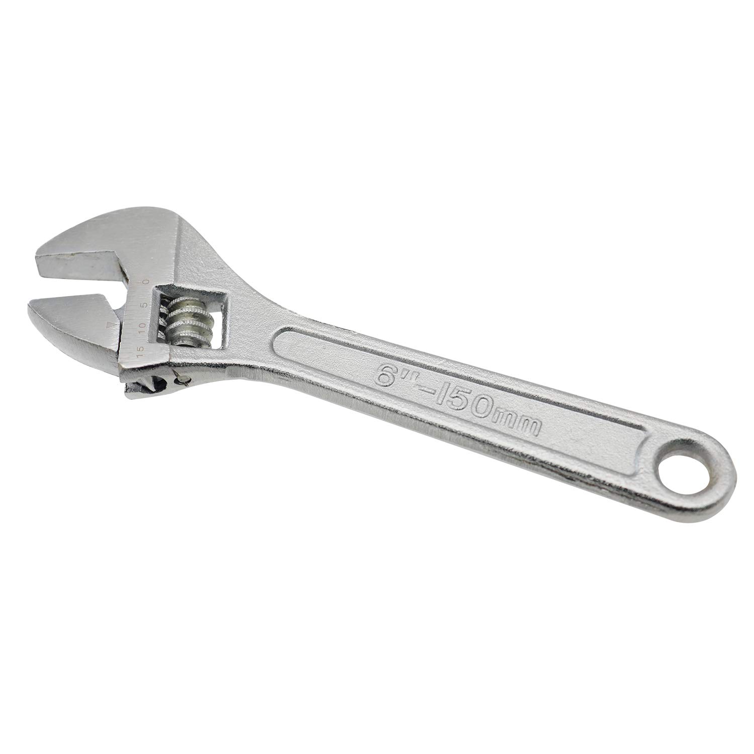Casoter 6" Silver Adjustable Wrench 20mm Wide Jaw Opening Drop Forged ...
