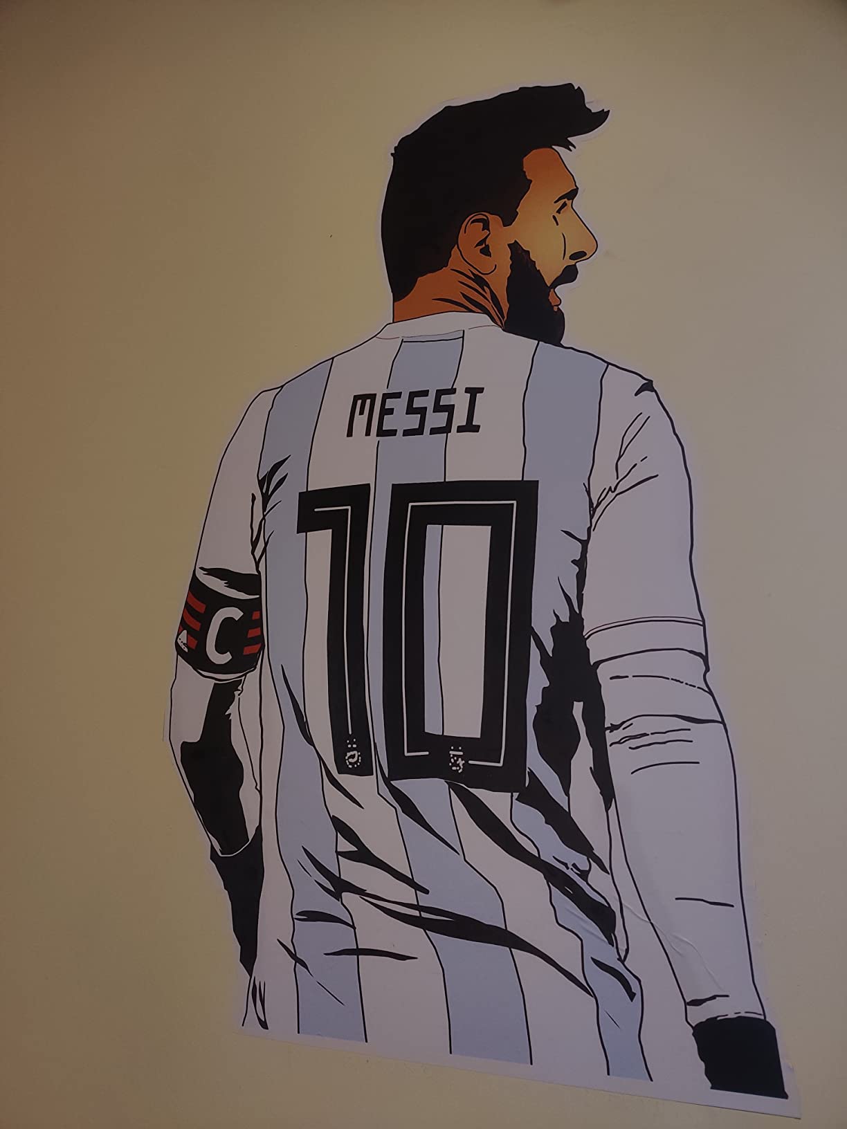 DivineDesigns™ Lionel Messi Wall Sticker | Wall Sticker for Living Room ...