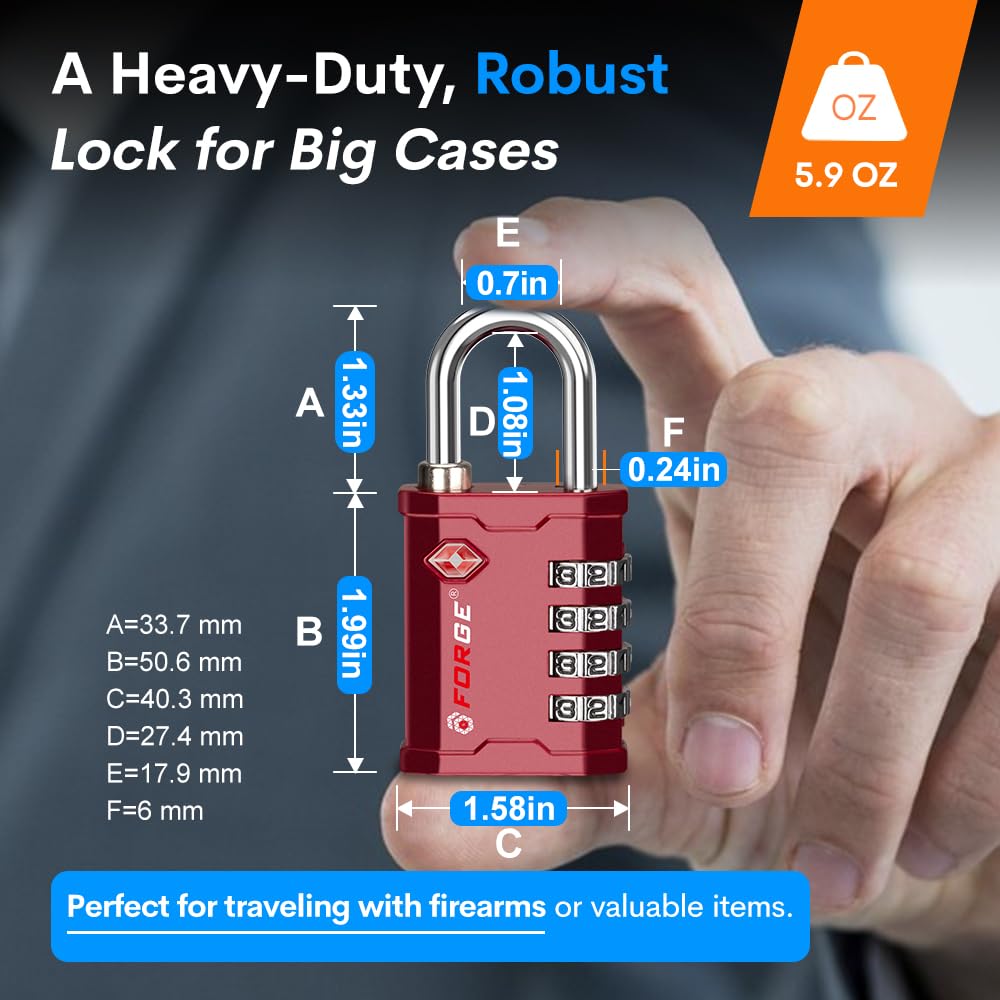 Snapklik.com : FORGE 4 Digit TSA Approved Combination Lock