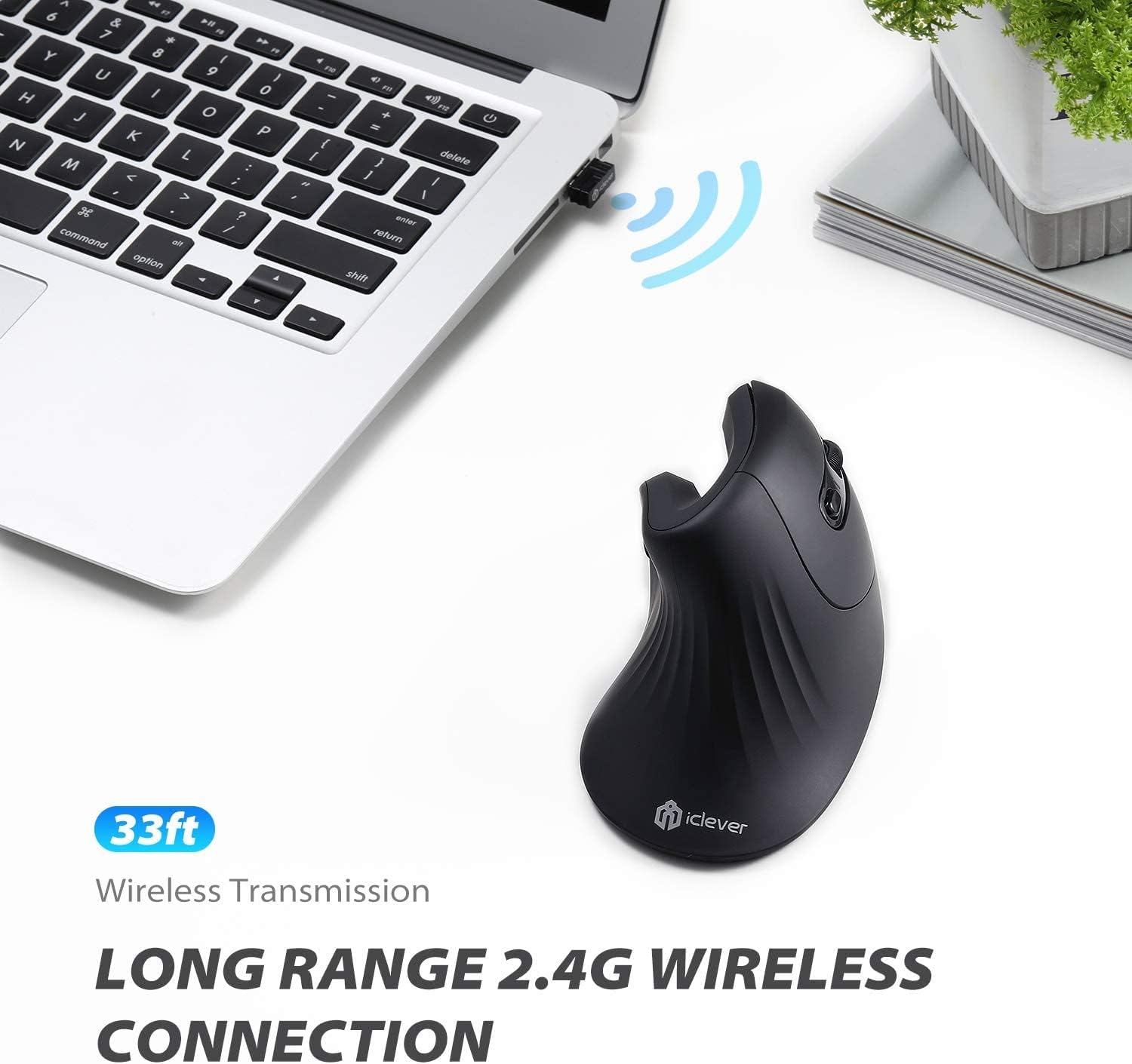 Buy iClever Ergonomic Mouse - Wireless Vertical Mouse 6 Buttons with ...