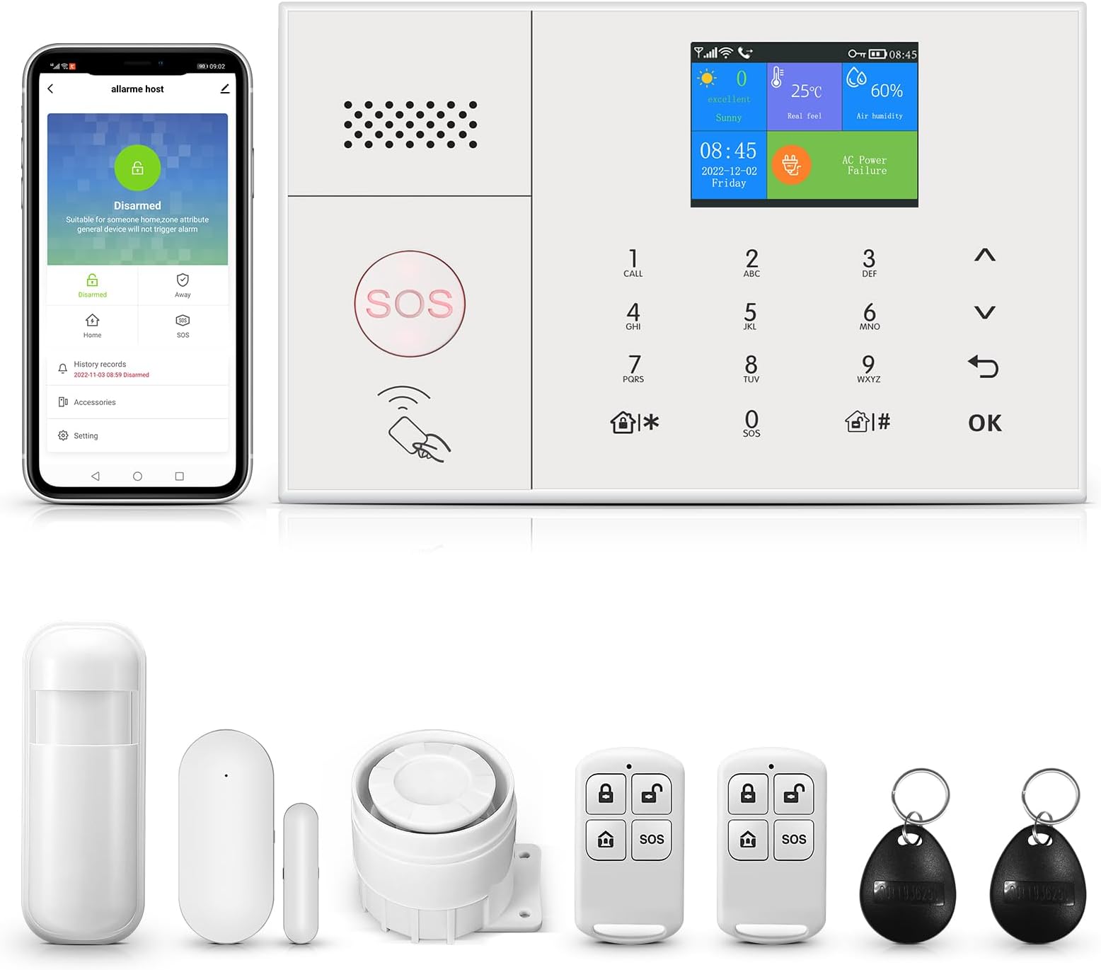 Amazon.com: Clouree Wireless Smart Home Security Alarm System, WiFi/4G ...