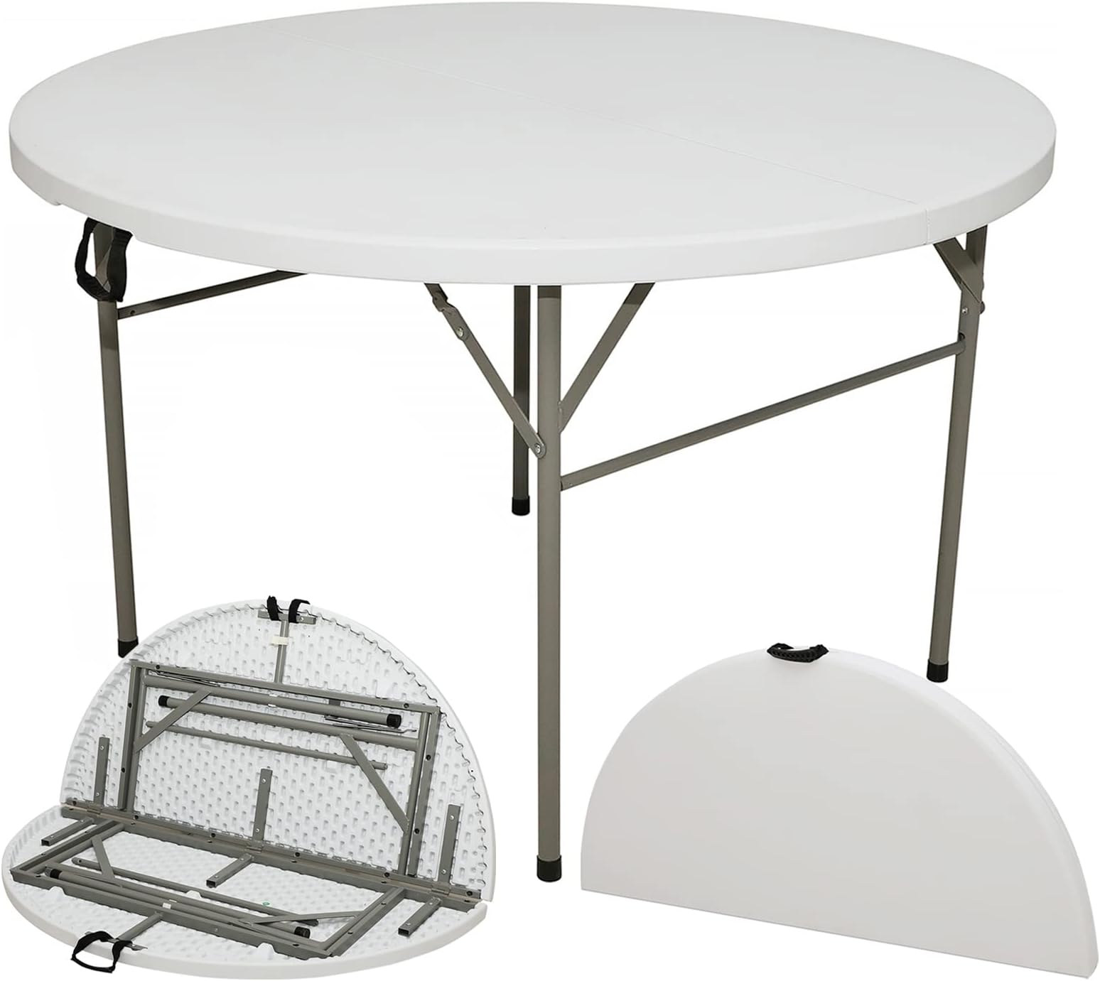 Amazon.com: Lifetime 280064 Light Commercial Fold-in-Half Round Table ...