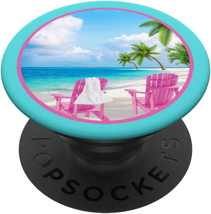 Amazon.com: Beach Chair And Palm Trees Vacation PopSockets PopGrip ...