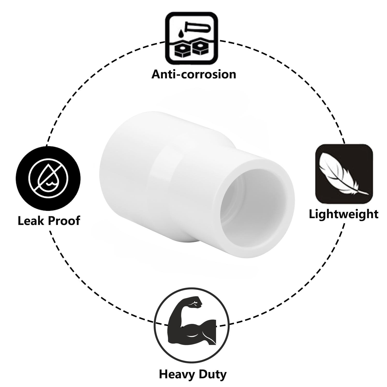 Snapklik.com : 20Pack 3/4" X 1/2" PVC DWV Reducer Coupling Adapter