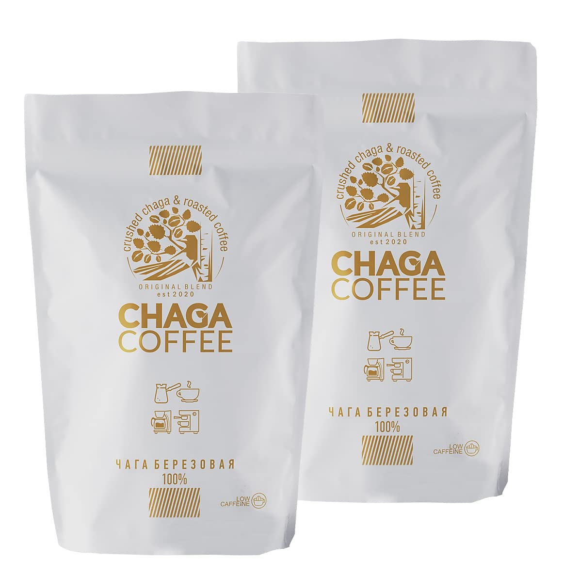 Amazon.com : 2 Pack - Ground Birch Chaga by ChagaCoffee 75g / 2.65oz ...