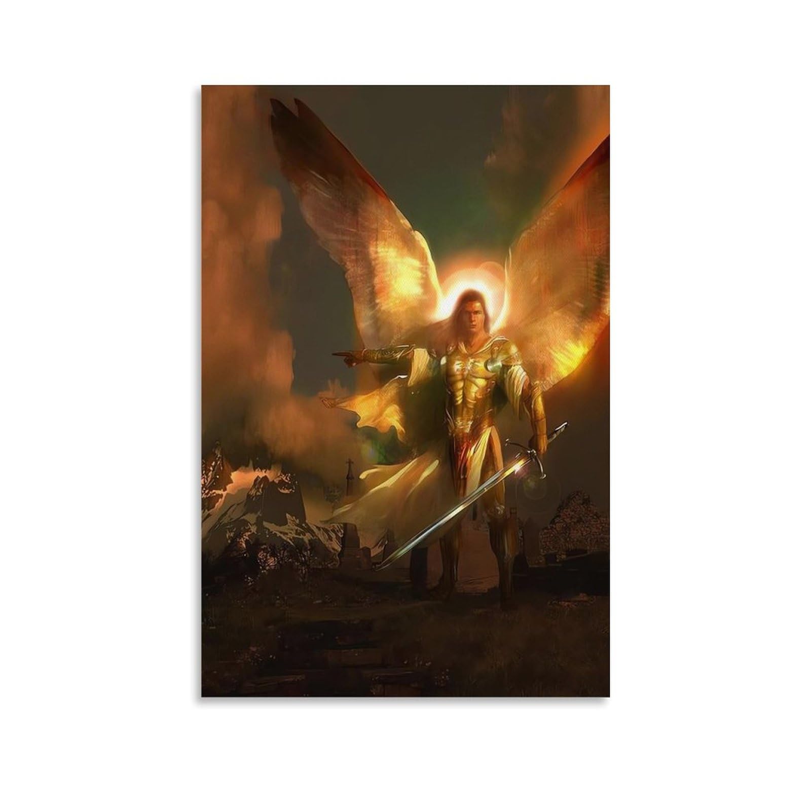 Amazon.com: OBABO Michael The Archangel Poster Canvas Wall Art Living ...