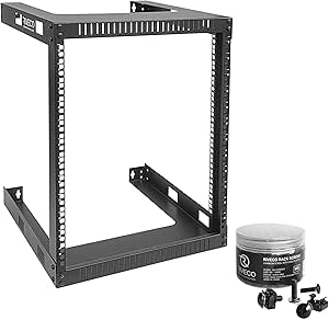 Amazon.com: RIVECO 12U 19" Wall Mount Server Rack – 17.7" Deep 2 Post Open Frame Cabinet Easy ...