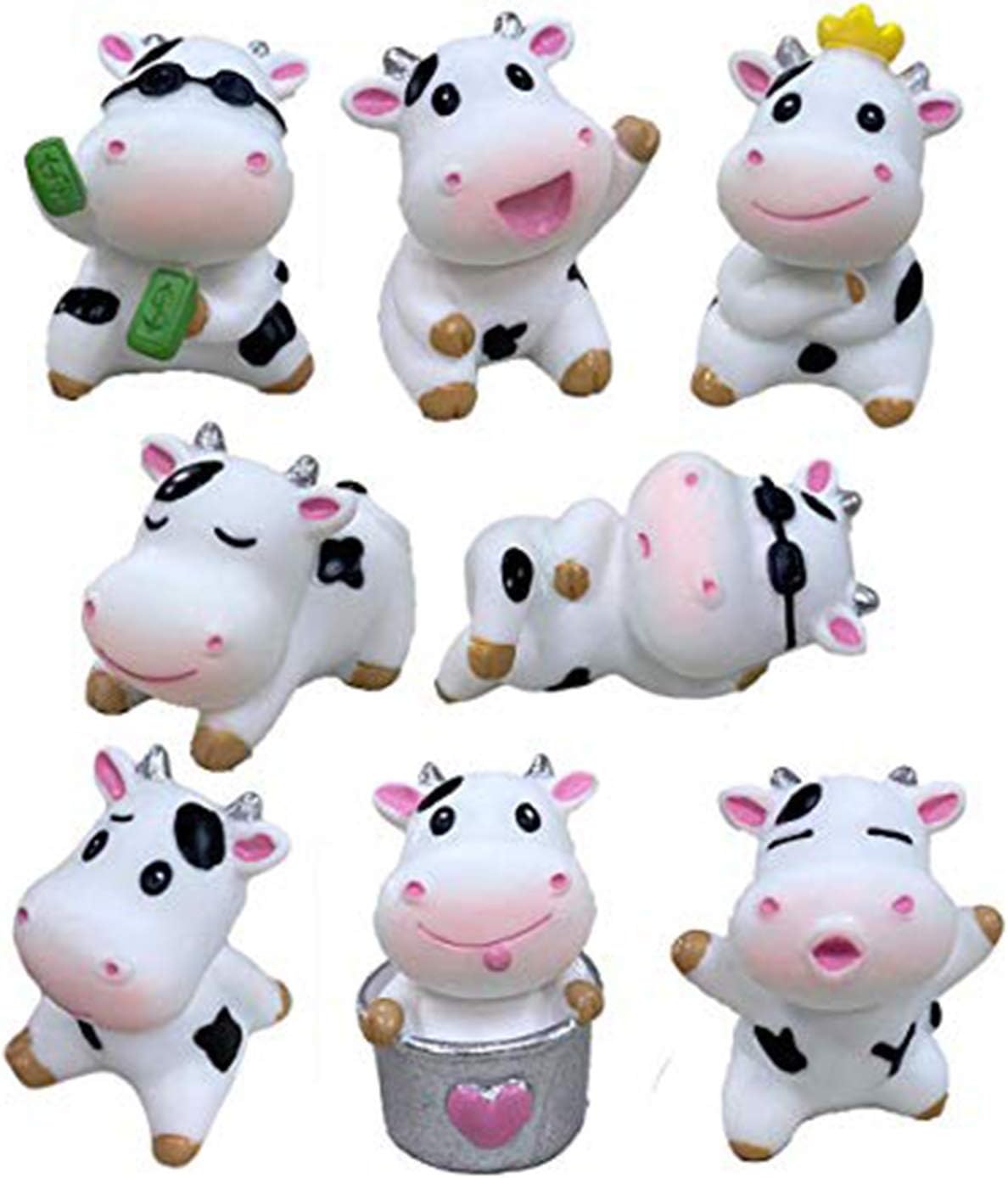 Amazon.com: MAOMIA 8 Pcs Cow Figures for Kids, Animal Toys Set Cake ...
