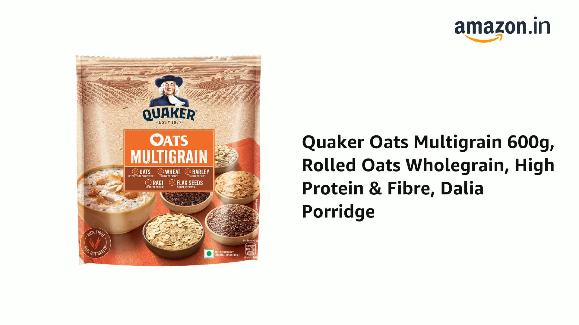 Quaker Oats Plus Multigrain Advantage 600g Pouch