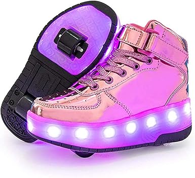 Roller Shoes LED 7 Colors Light Up Glowing High Top Skate Sneakers ...