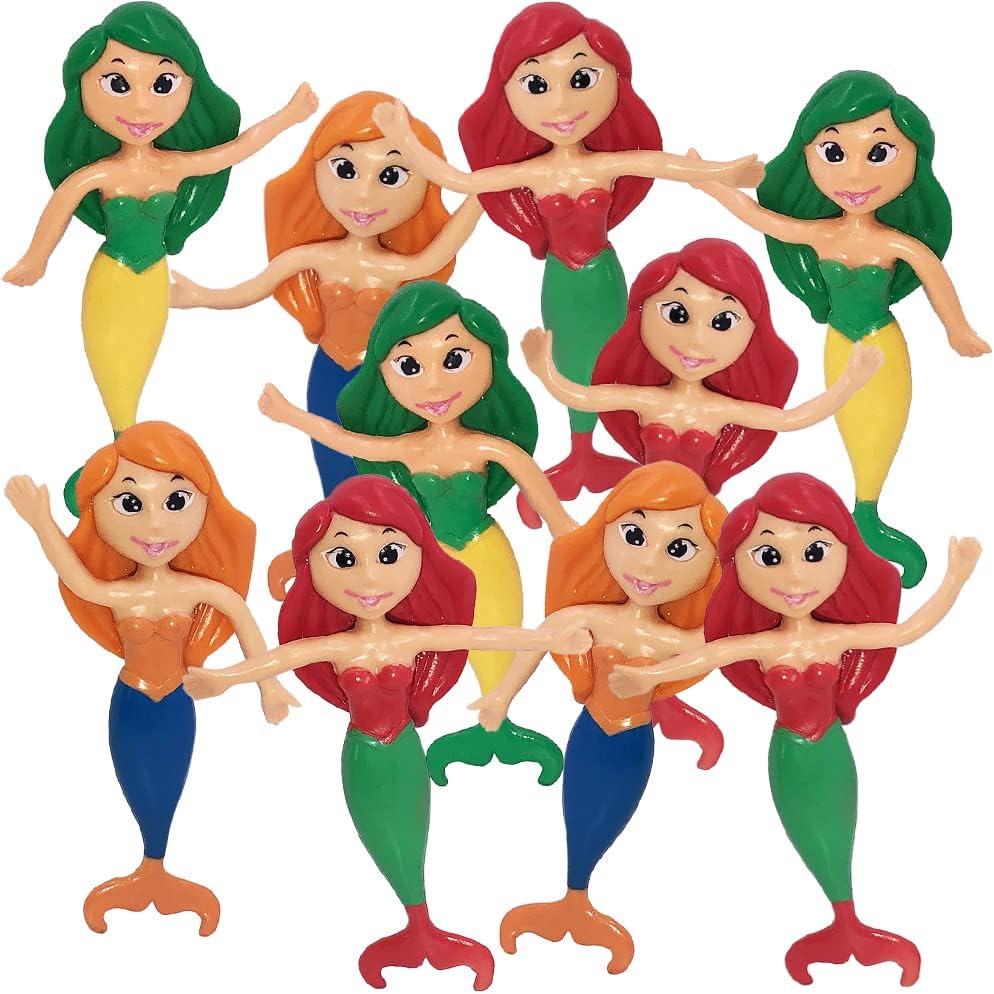 Amazon.com: ArtCreativity Bendable Mermaid Figures, Set of 12, Bendable ...