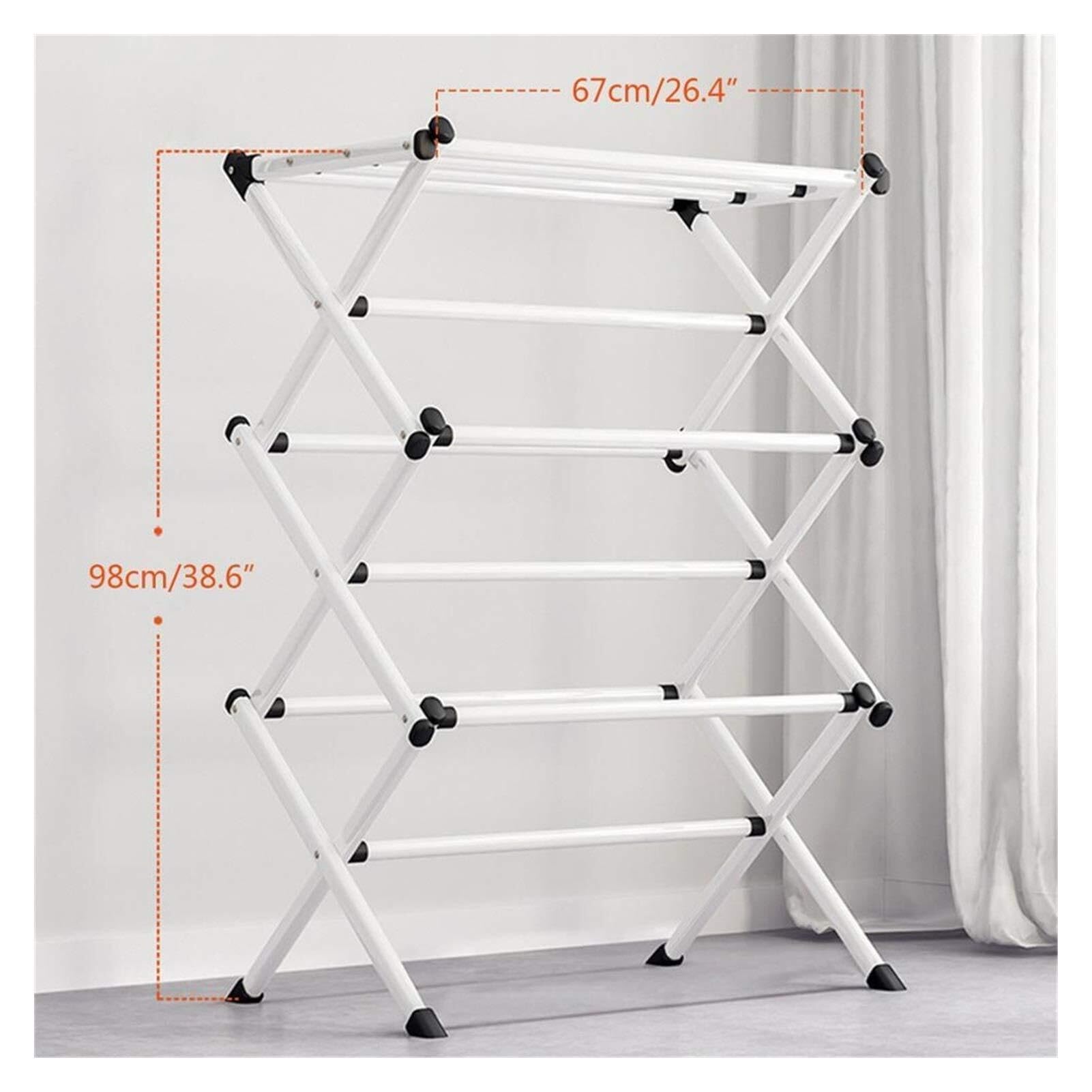 Clothes Airer Indoor 2 Fold Clothes Airer White, Compact Folding Indoor ...