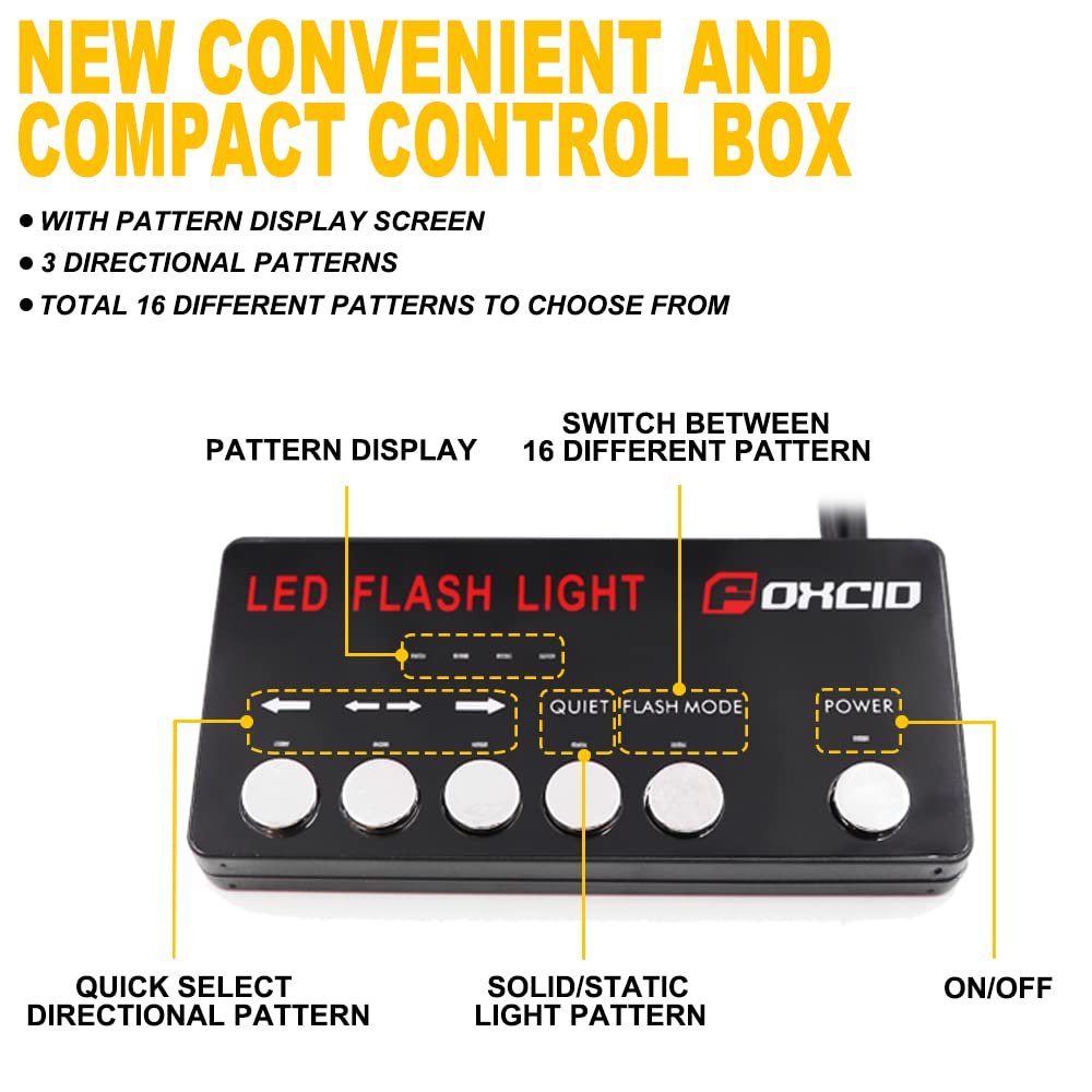 Snapklik.com : FOXCID 4 X LED Emergency Grille Surface Mount Strobe Light Ultra Slim Sync ...