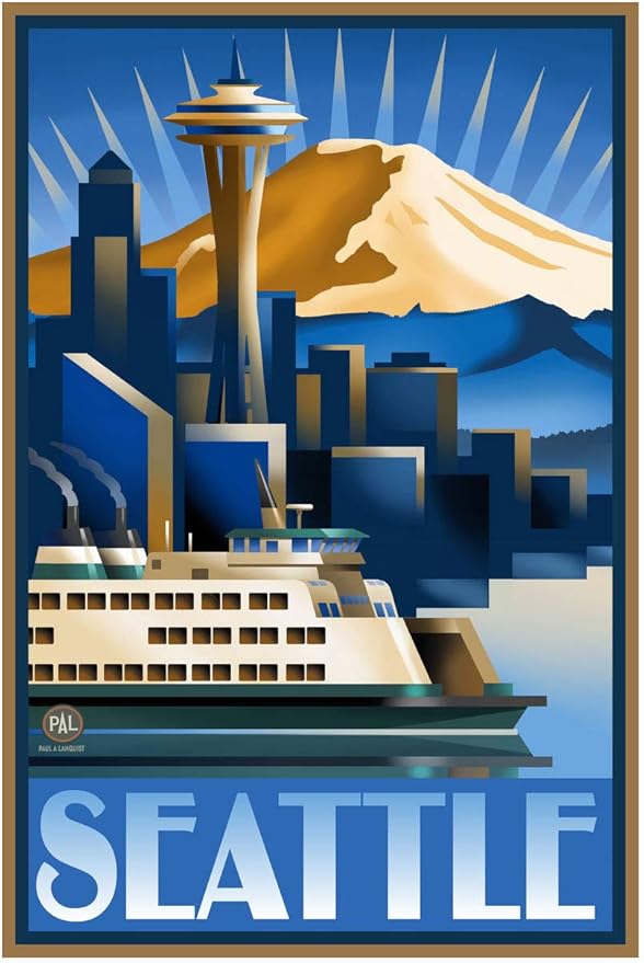 Amazon.com: Art of Place Space Needle Seattle Sunrise Seattle ...