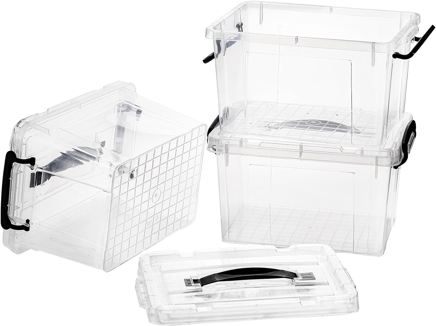 Nicunom Paquete de 4 cajas de almacenamiento transparentes de 6 cuartos ...